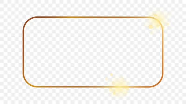 Bingkai Persegi Panjang Bulat Bercahaya Emas Diisolasi Pada Latar Transparan Vektor Stok oleh ...