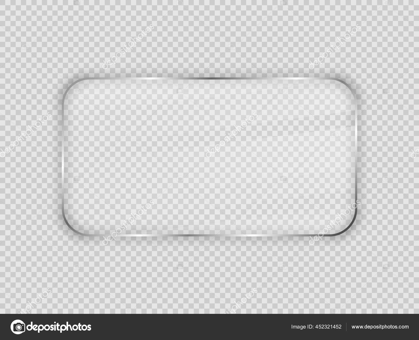 Glass Plate Rounded Rectangular Frame Isolated Transparent Background ...