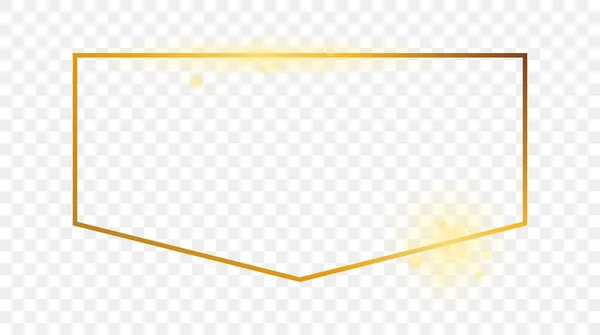 Bingkai Persegi Panjang Bulat Bercahaya Emas Diisolasi Pada Latar Transparan Vektor Stok oleh ...