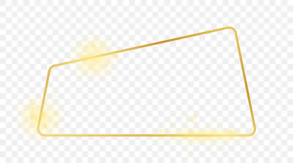 Bingkai Persegi Panjang Bulat Bercahaya Emas Diisolasi Pada Latar Transparan Vektor Stok oleh ...