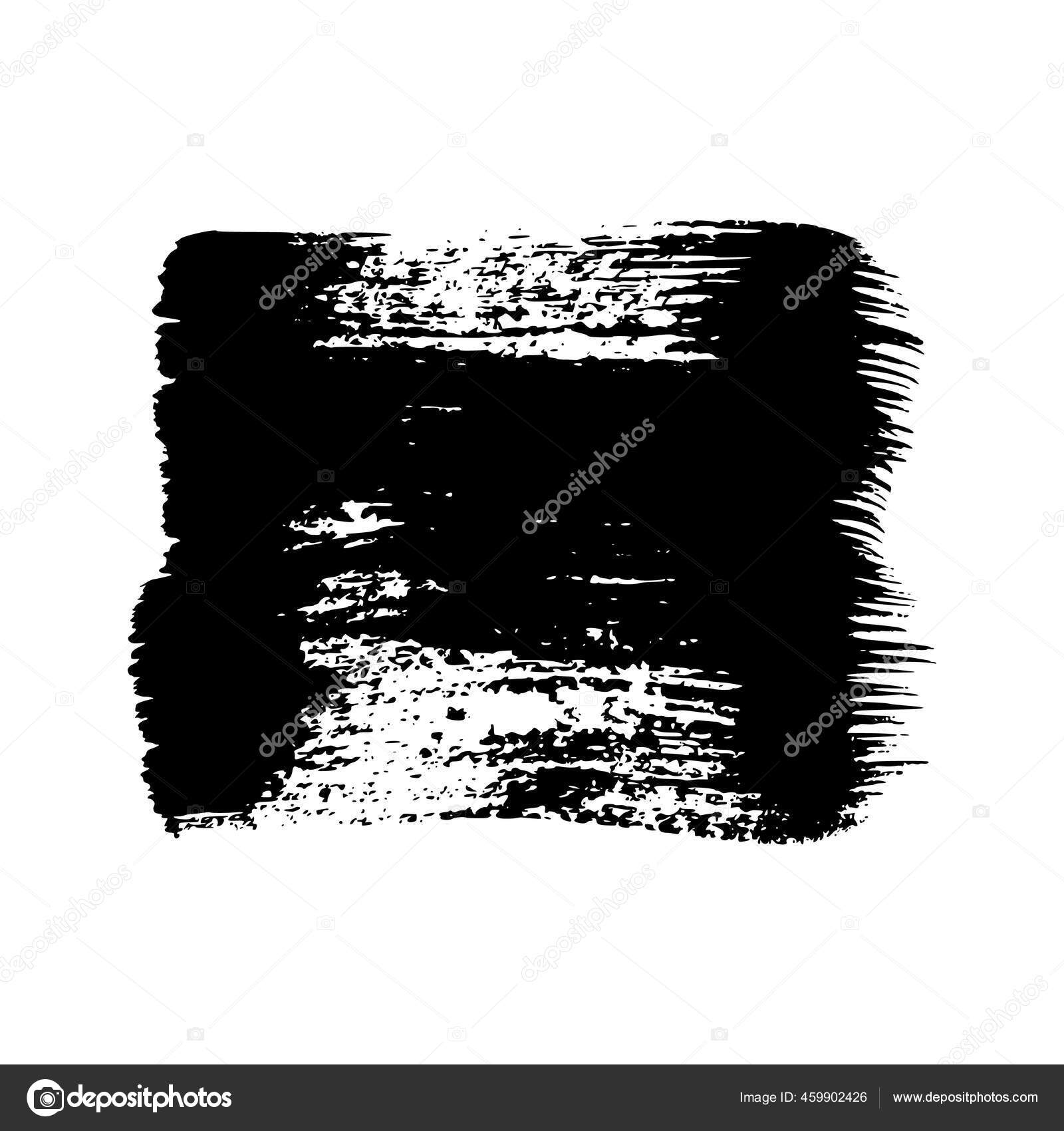 Black Grunge Brush Stroke Painted Ink Smear Ink Spot Isolated Stock ...
