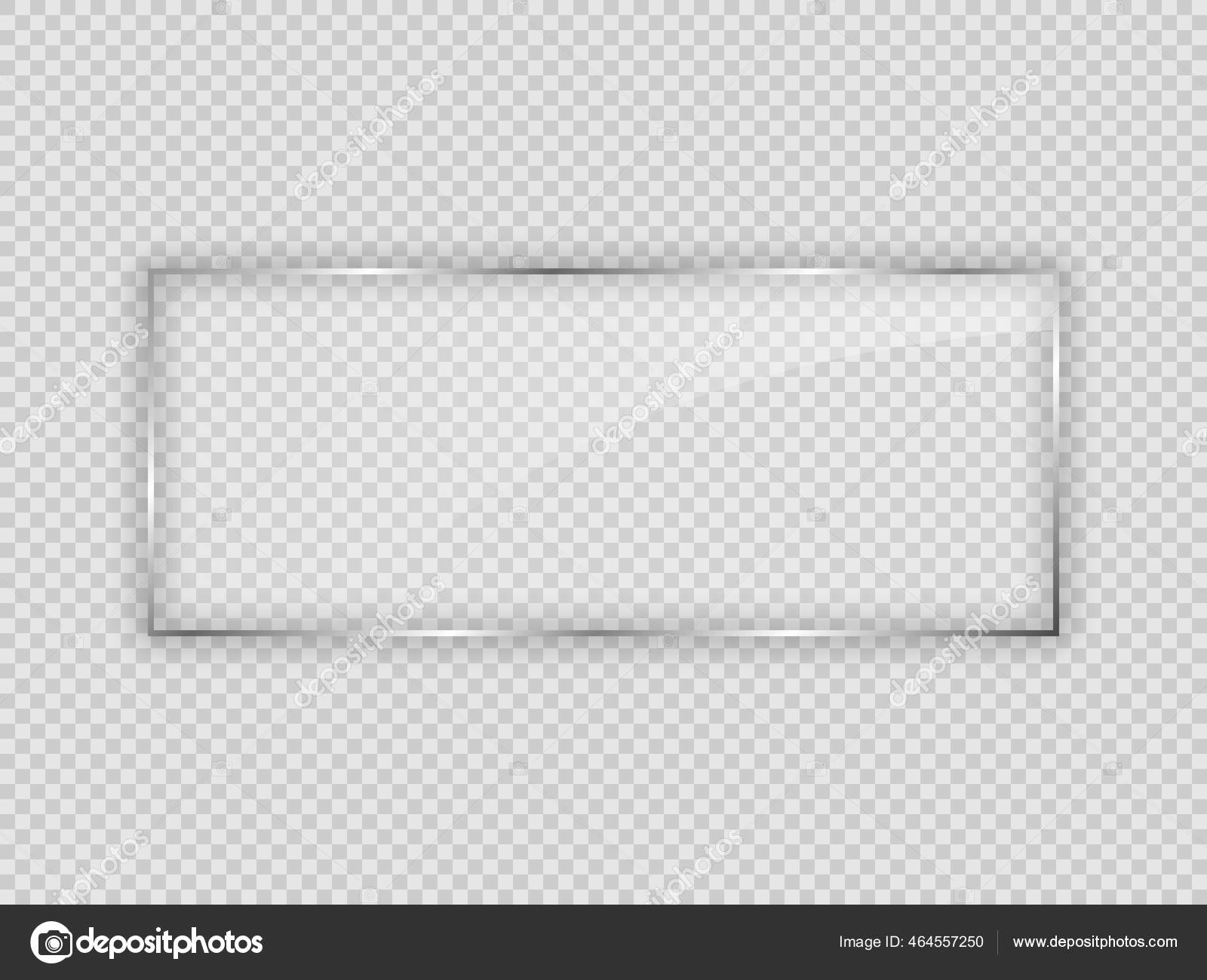 Placa Vidrio Marco Rectángulo Aislado Sobre Fondo Transparente ...