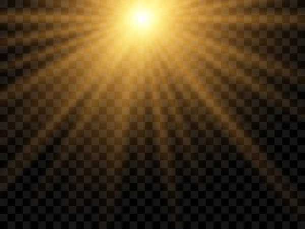 Sunlight Transparent Background Isolated Yellow Rays Light Vector ...