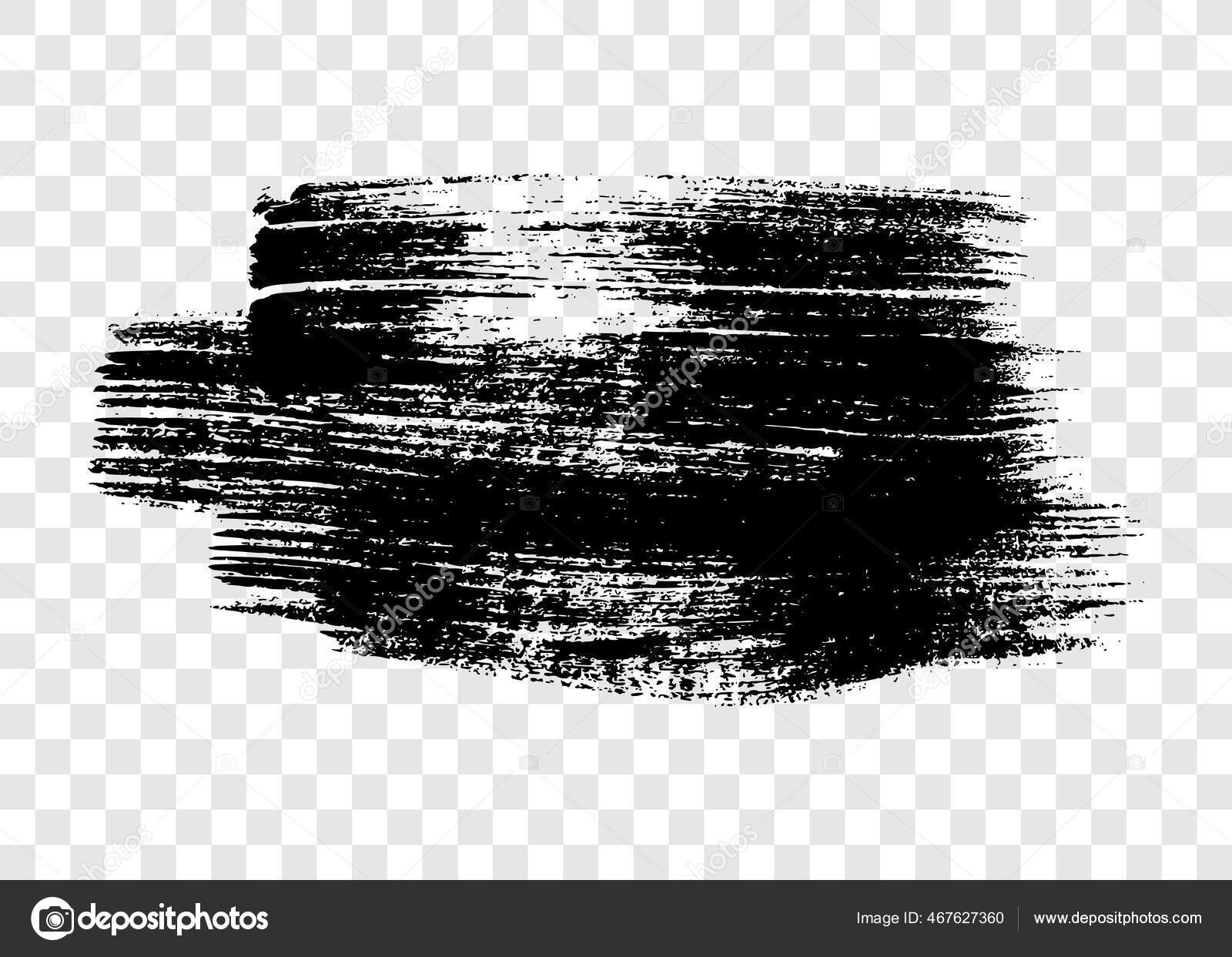 Black Grunge Brush Stroke Painted Ink Smear Ink Spot Isolated Stock ...