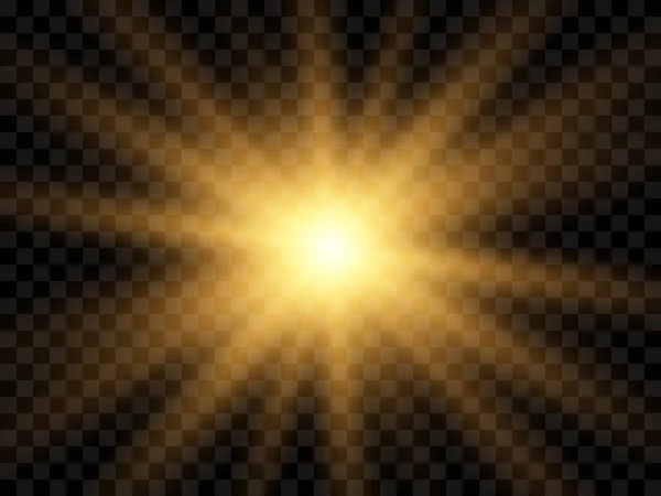 Sunlight Transparent Background Isolated Yellow Rays Light Vector ...