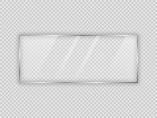 Glass Plate Rectangular Frame Isolated Transparent Background Vector ...