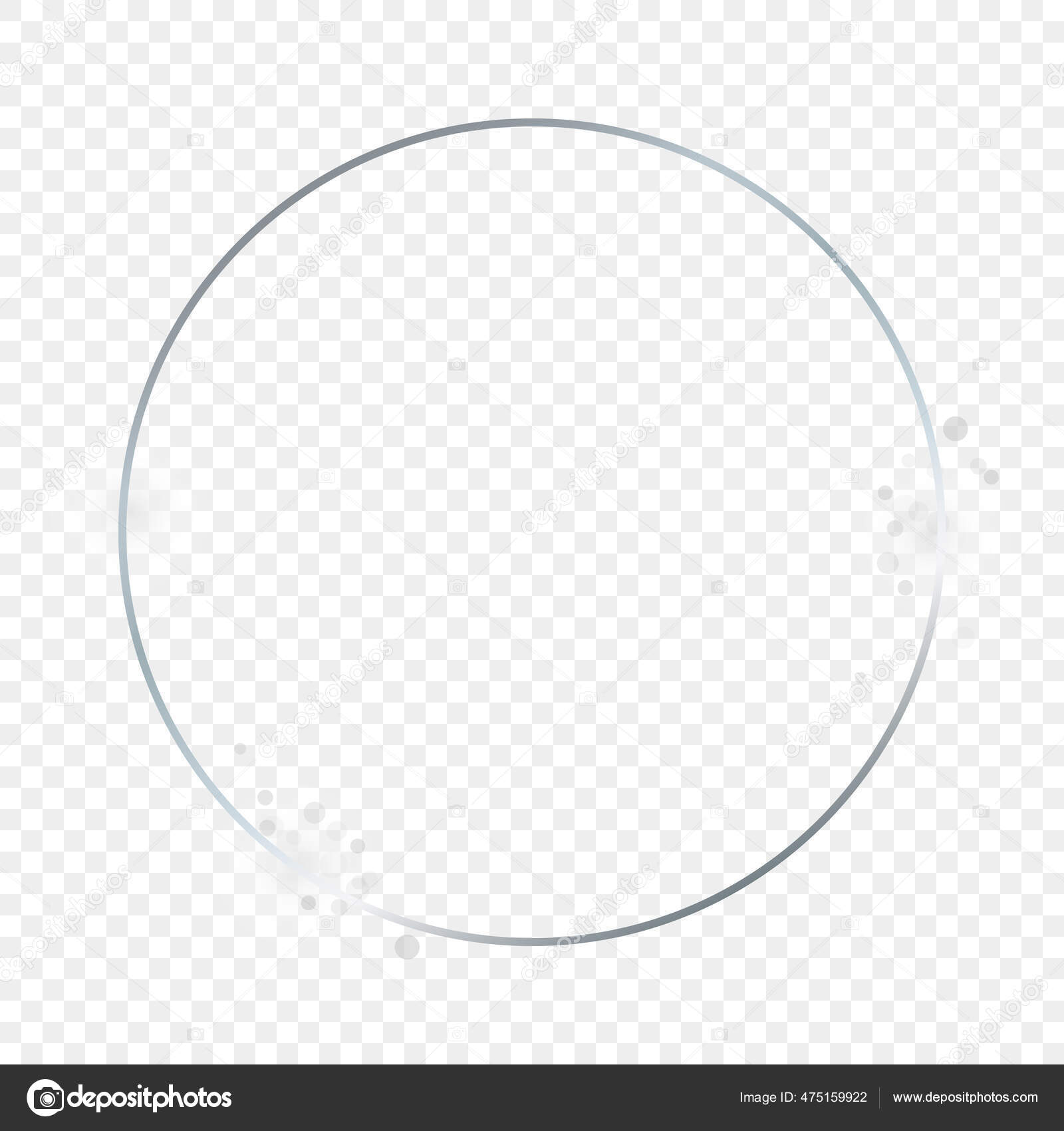 Ezüst Ragyogó Kör Keret Csillogás Elszigetelt Átlátszó Háttér Fényes ...