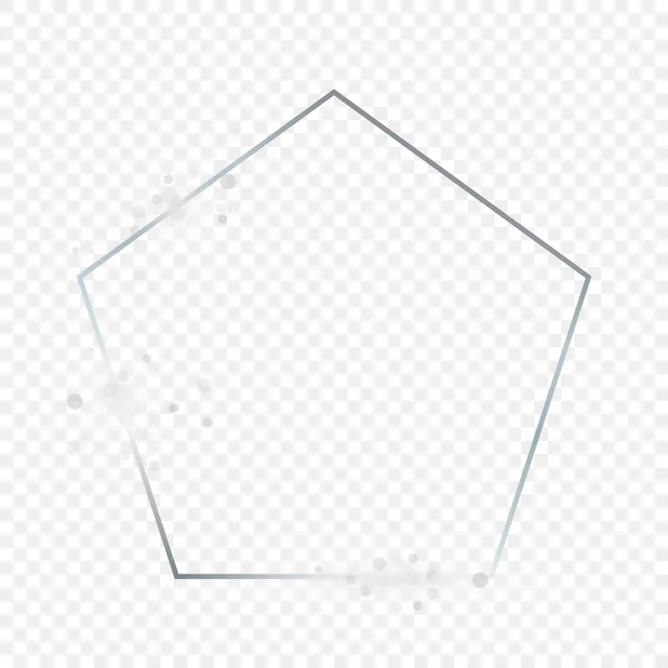 Gold Glowing Pentagon Shape Frame Isolated Transparent Background Shiny ...