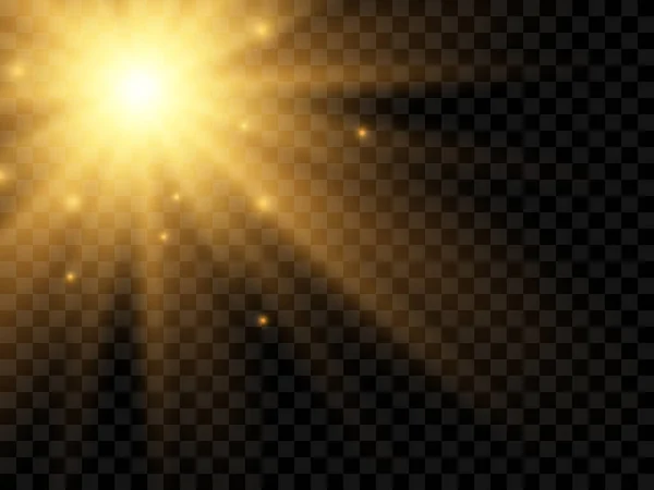 Sinar Matahari Pada Latar Belakang Transparan Sinar Cahaya Kuning Yang ...