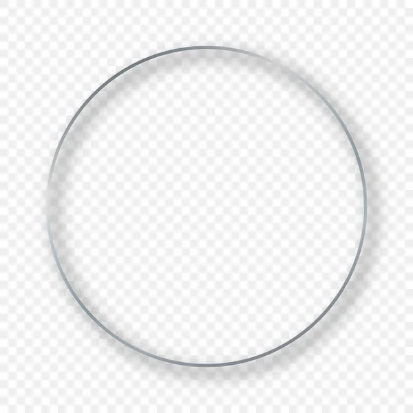 Silver Glowing Circle Frame Isolated Transparent Background Shiny Frame ...