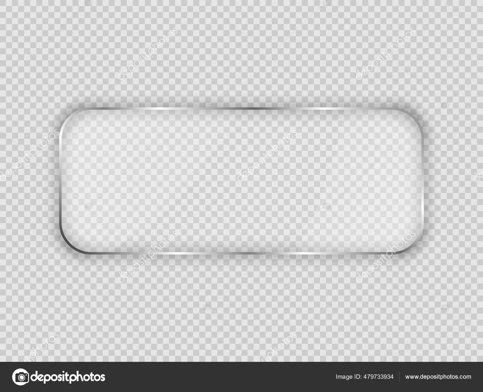 Glass Plate Rounded Rectangular Frame Isolated Transparent Background ...