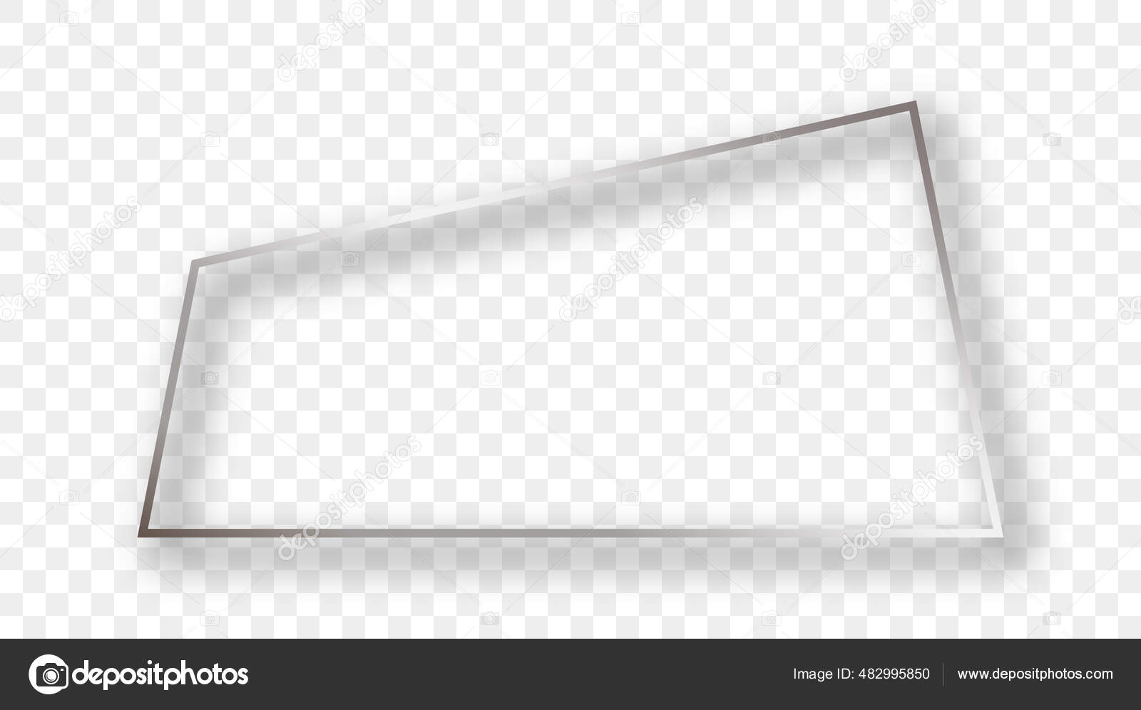 Silver Glowing Trapezoid Shape Frame Shadow Isolated Transparent ...