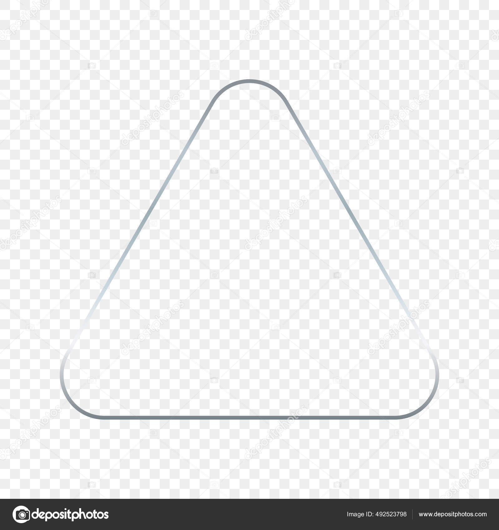 Silver Glowing Rounded Triangle Frame Isolated Transparent Background ...