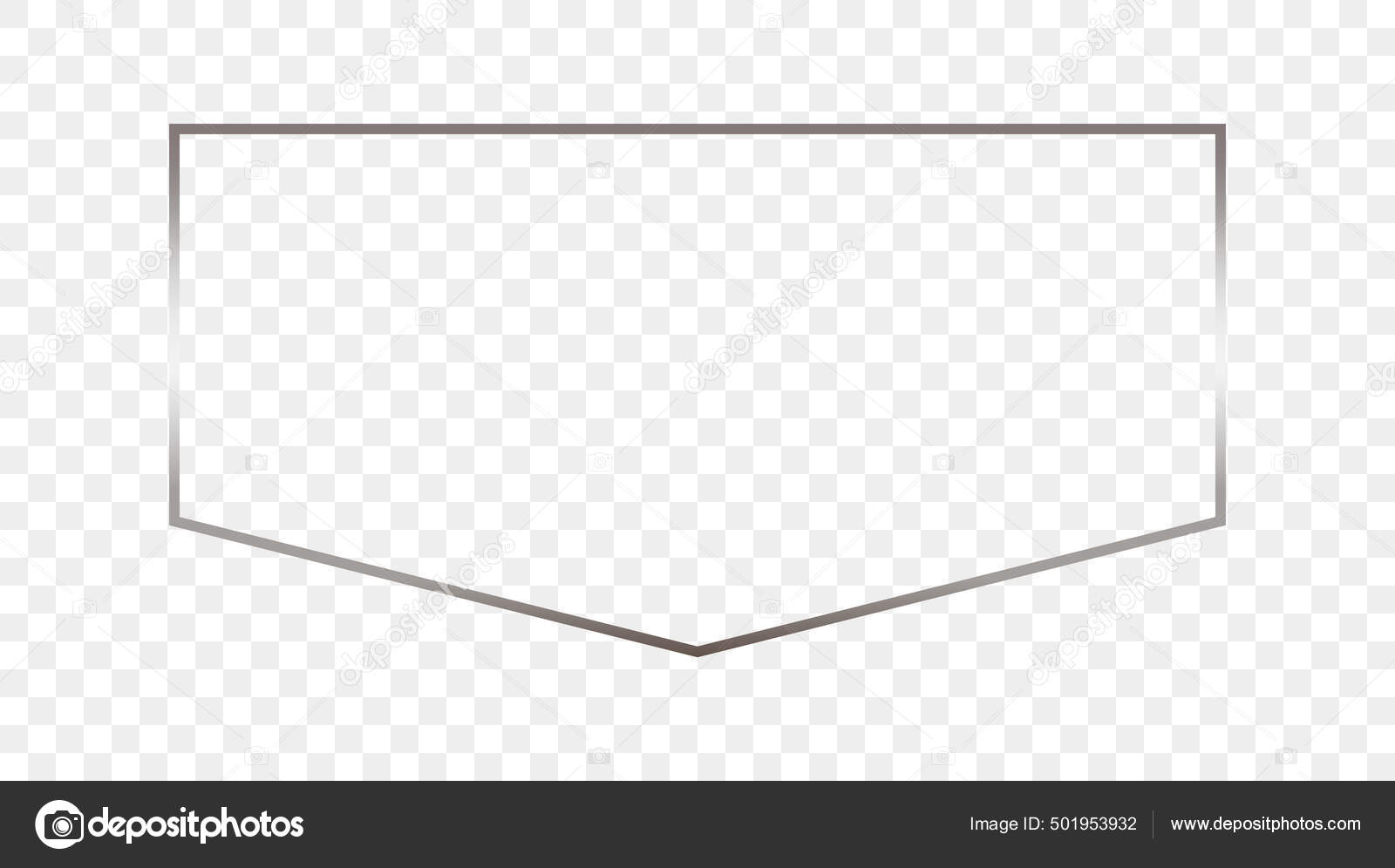 Marco Brillante Plateado Aislado Sobre Fondo Transparente Marco ...