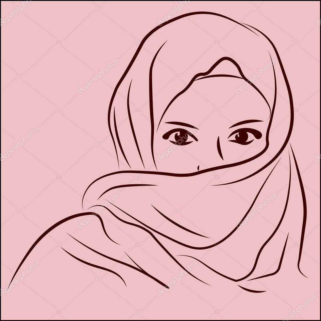 Muslim woman sketch Stock Vector by ©rb.octopus.vc 100226848