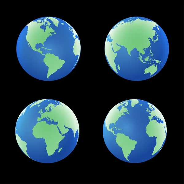 Mapa del mundo con globos editables detallados. 2024