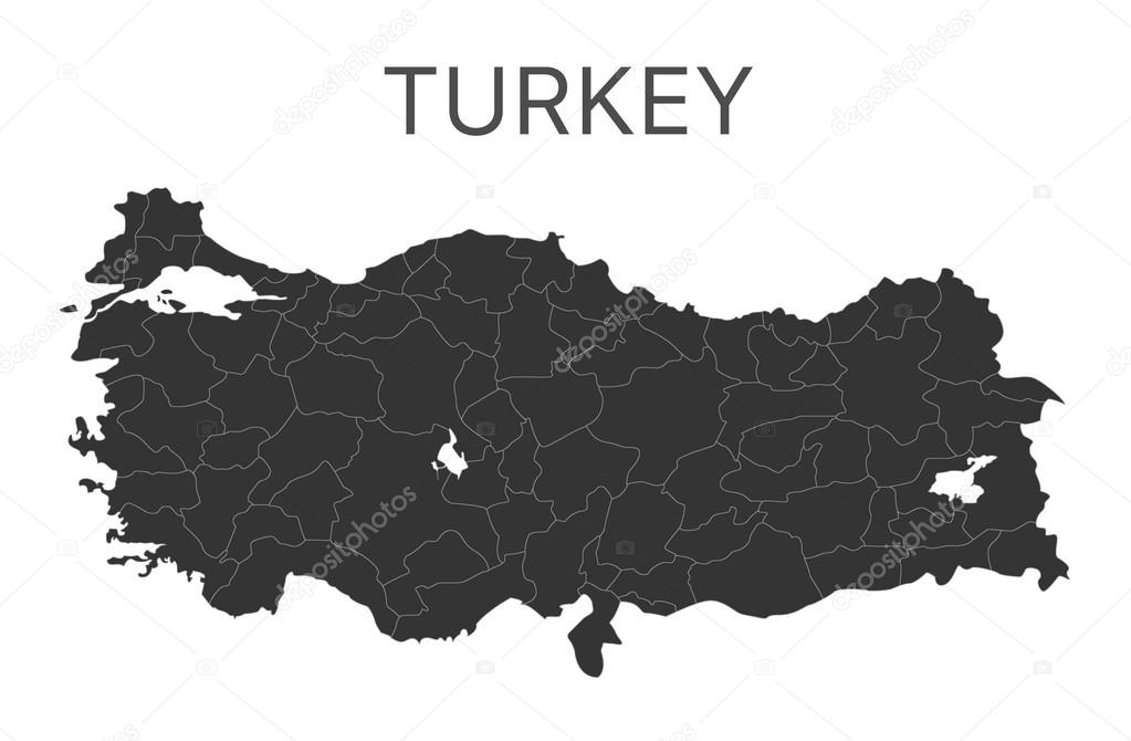 A large and detailed map of Turkey with all regions, subdivisions and ...