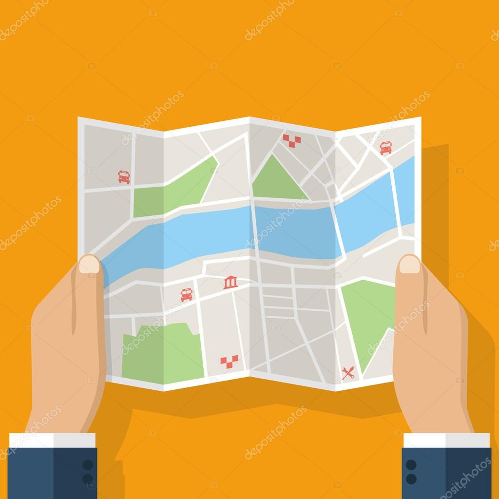 Paper Map Vector