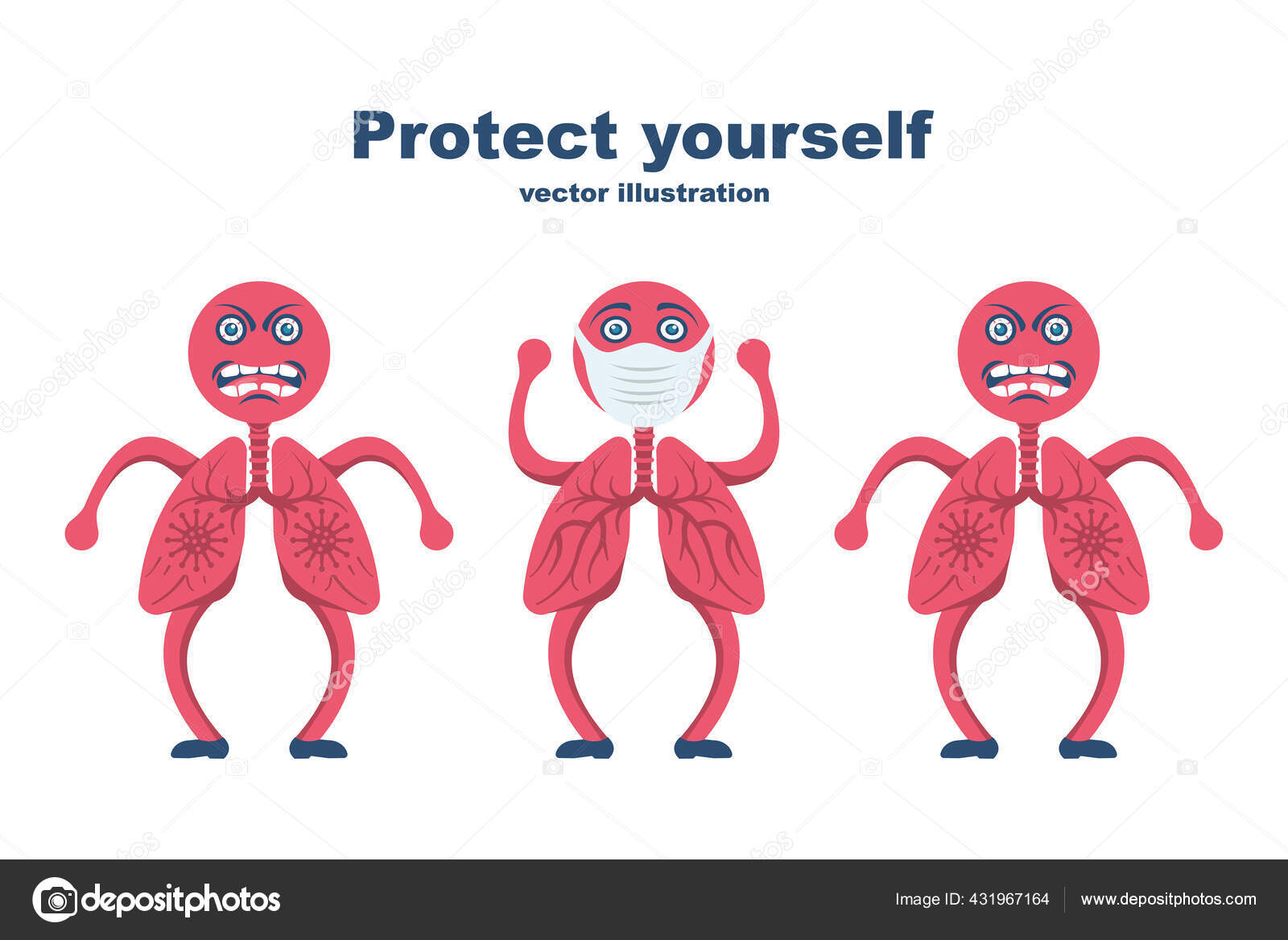 Protect yourself. The mask saves vector Stock Illustration by ...