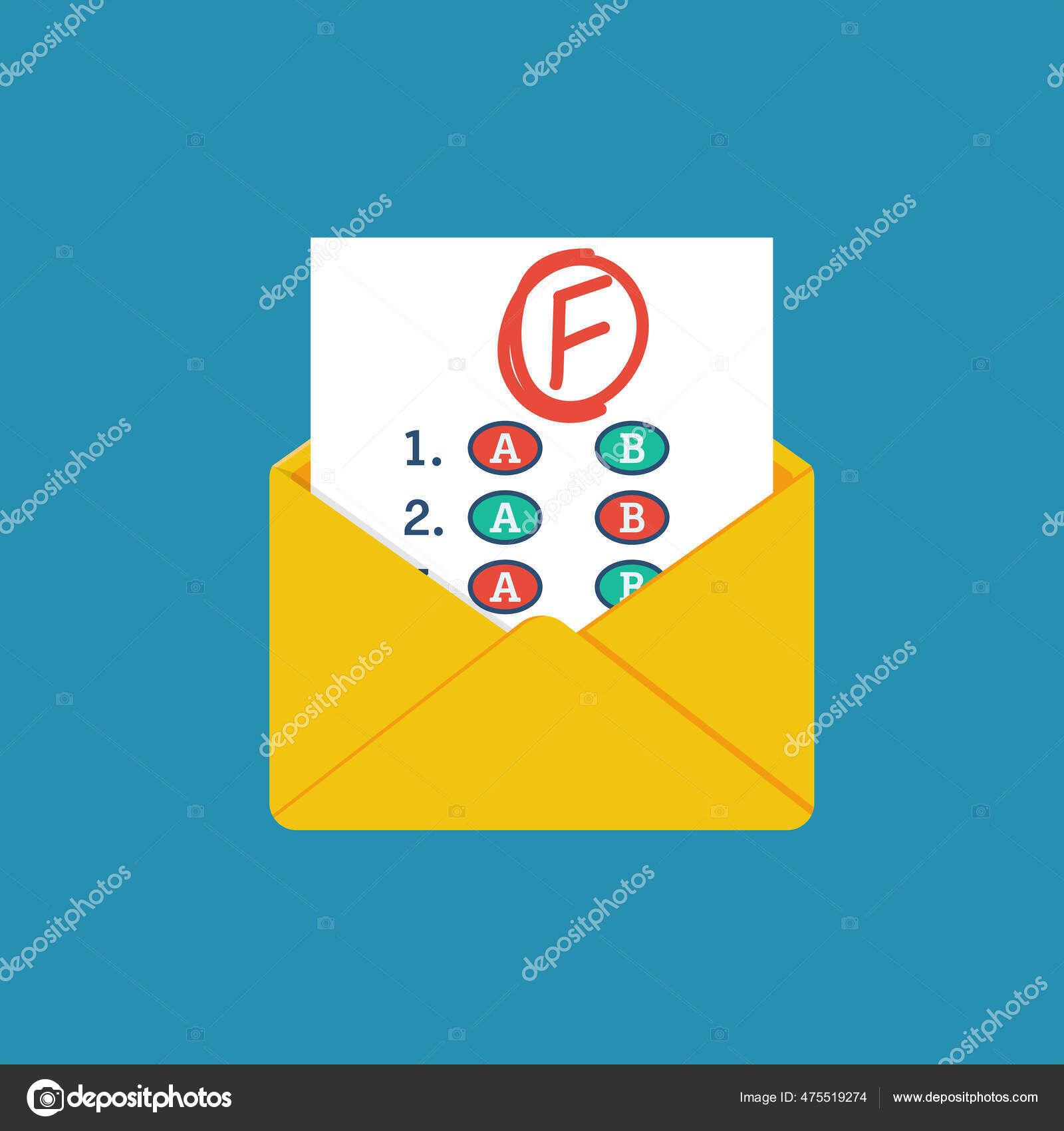 Failed test landing page. Bad rating. Negative result. Stock Vector by ...