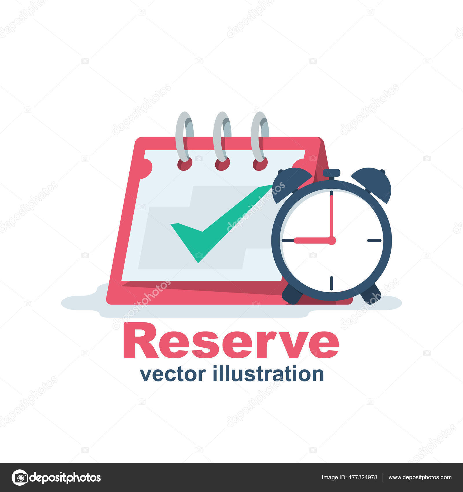 Reservation icon. Calendar and clock. Date and time. Stock Vector by ...