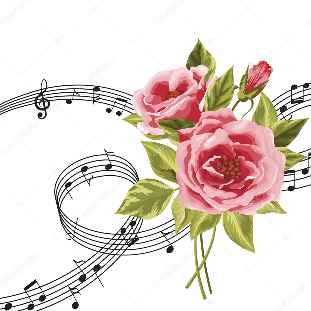Flower Music Notes Backgrounds