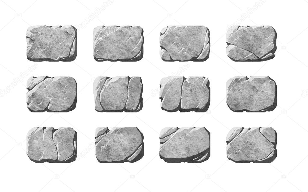 Set of realistic stone buttons and elements. Stock Photo by ©philllbg ...