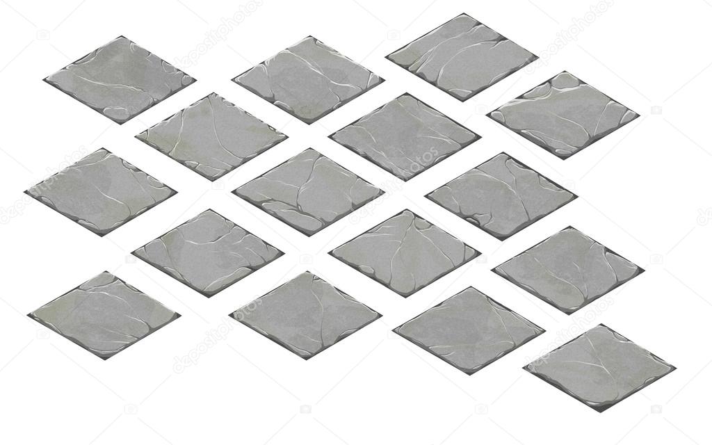 Set of isometric stone plates — Stock Photo © philllbg #103548896