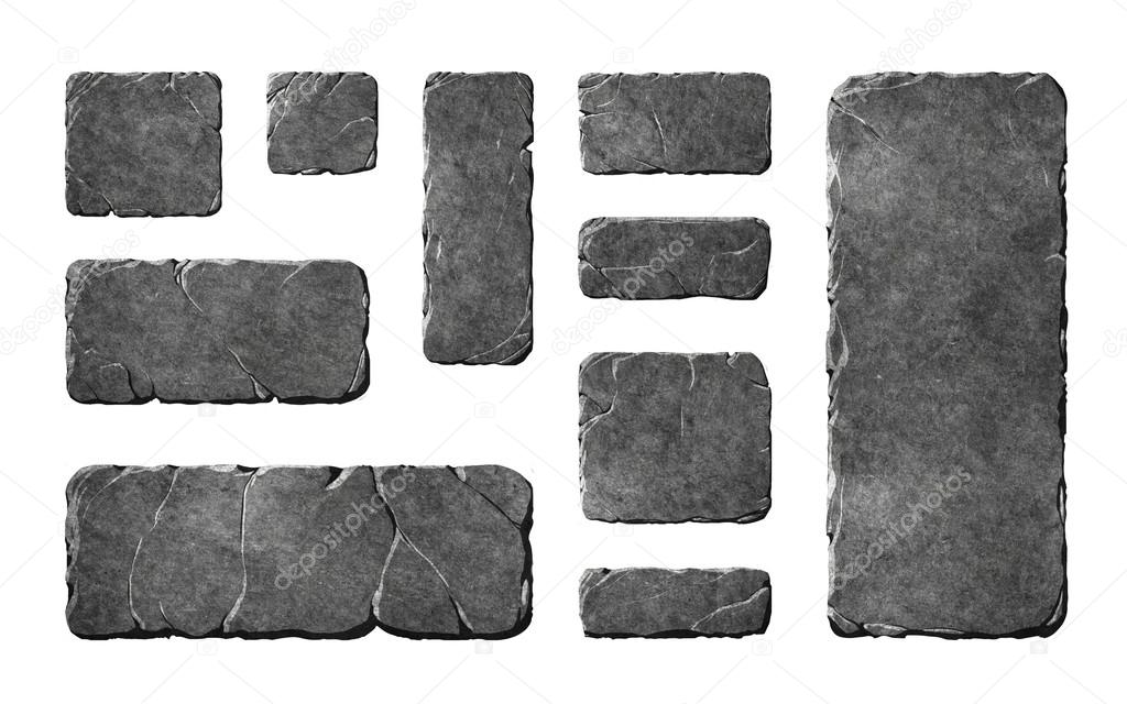 Realistic stone buttons and elements Stock Photo by ©philllbg 109996448
