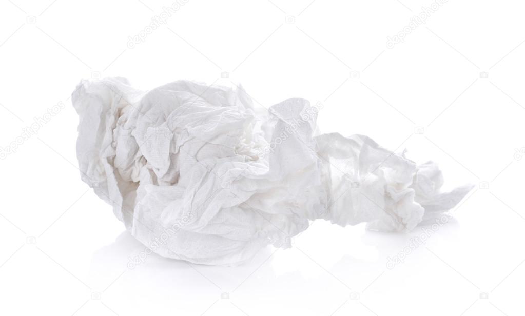 Crumpled tissue paper on white background Stock Photo by ©yothinpi ...