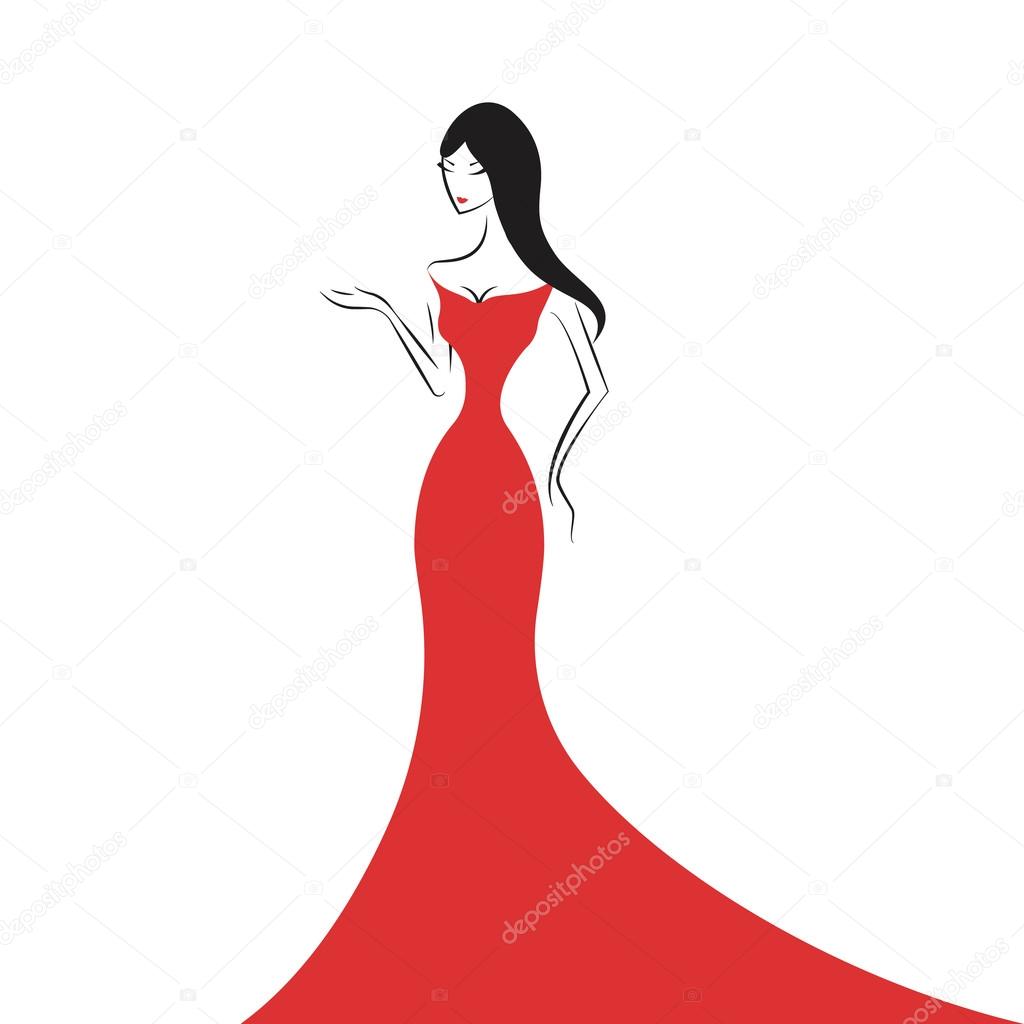 Woman In Dress Silhouette Clip Art