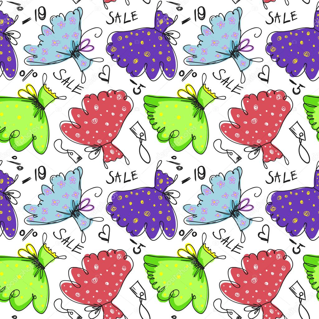 Dress sell hand drawing pattern seamless Stock Illustration by ...
