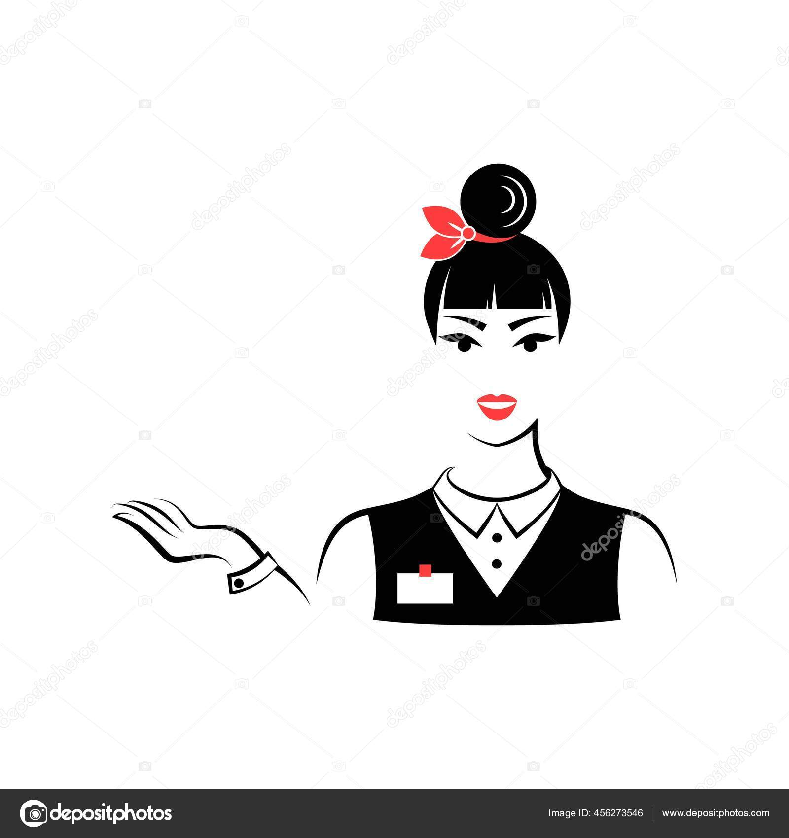 Shop Assistant Woman Hand Points Out Userpic Portrait Isolated White ...