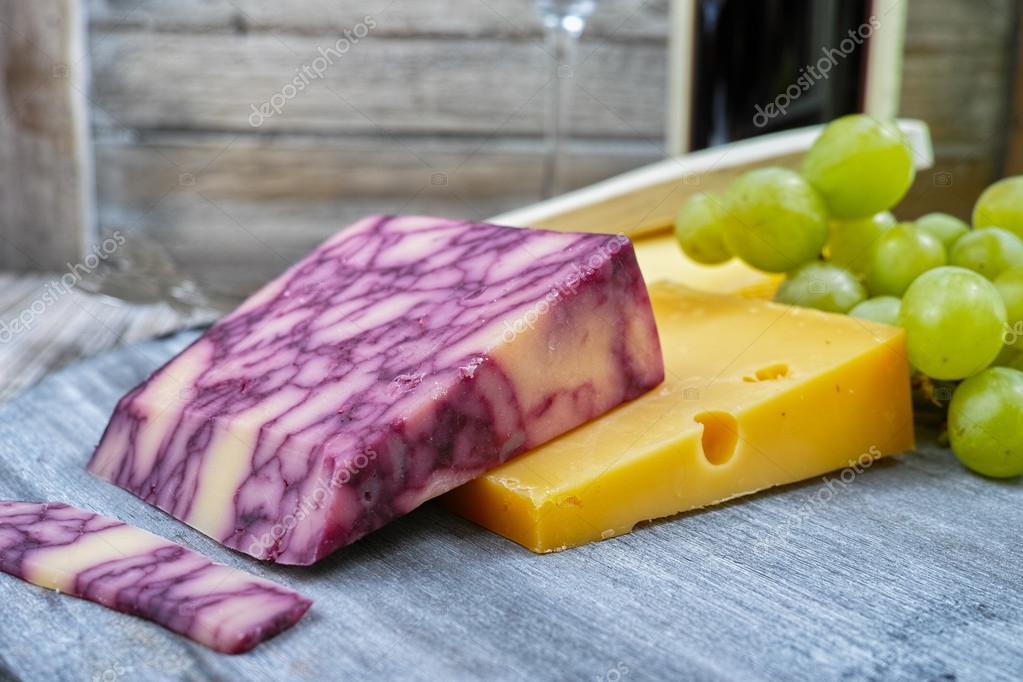 Mixed cheese, marble cheddar, green grape Stock Photo by ©foto-pixel ...
