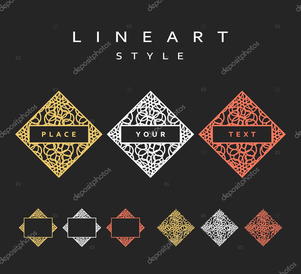 Set of design elements. Labels and frames. Stock Vector Image by ...