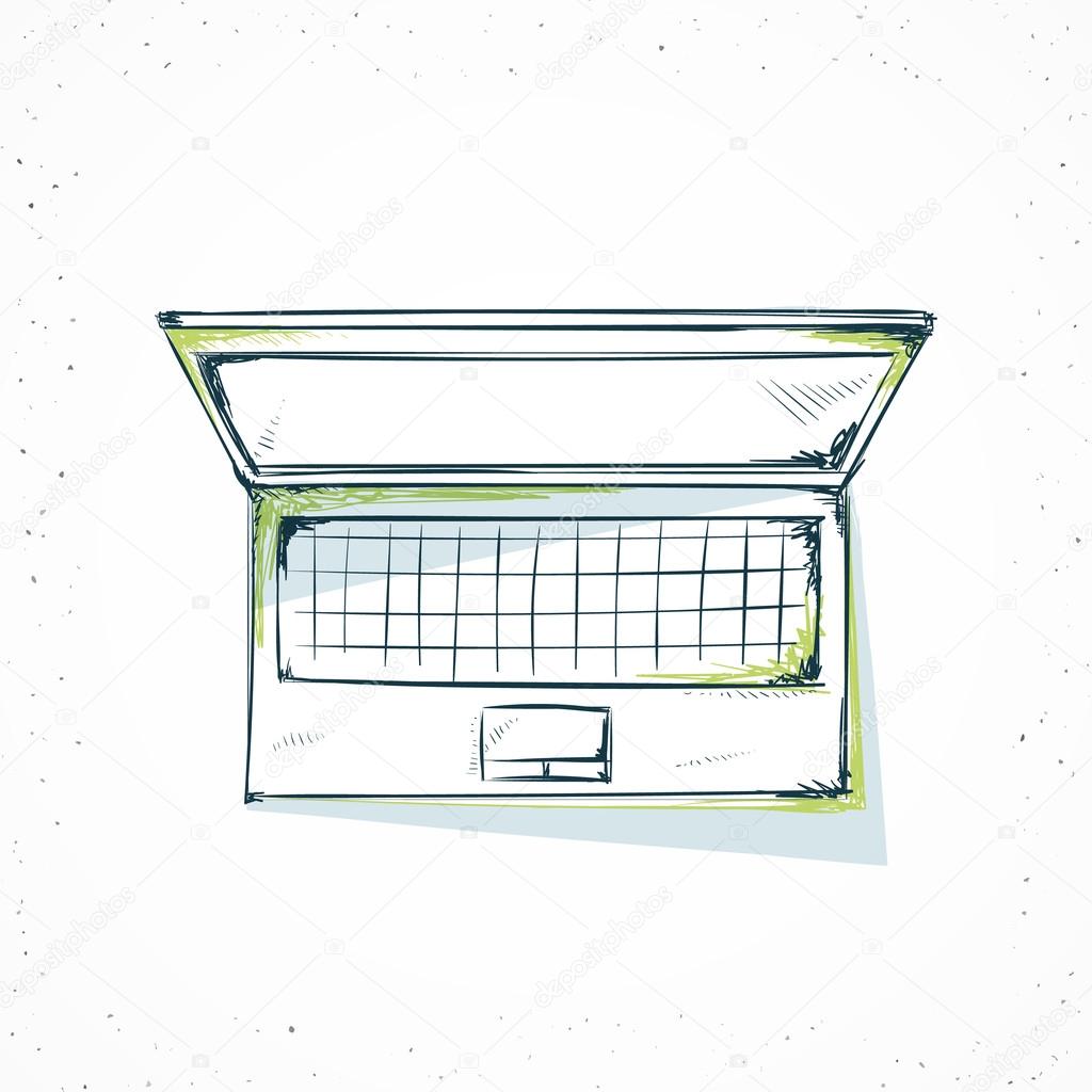 Isolated laptop handmade in sketch style Stock Vector Image by ...