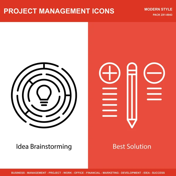Set Of Project Management Icons On Creativity And Best Solution ...