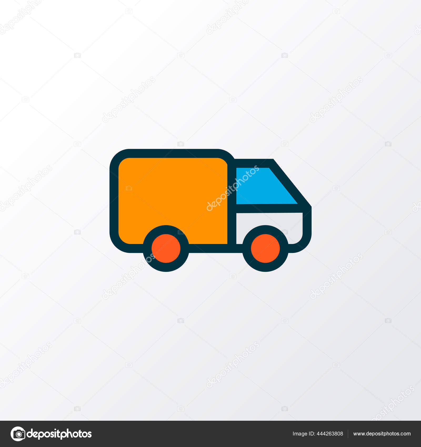 Van icon colored line symbol. Premium quality isolated truck element in ...