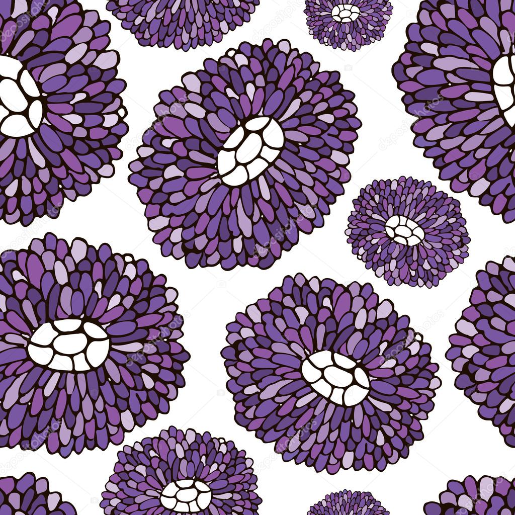 Patr n de flor sin costura. Textura bot nica con astros. Patr n floral vectorial en estilo ...
