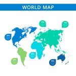 World Map with Pins, Flat Design Vector Illustration Stock Vector Image ...