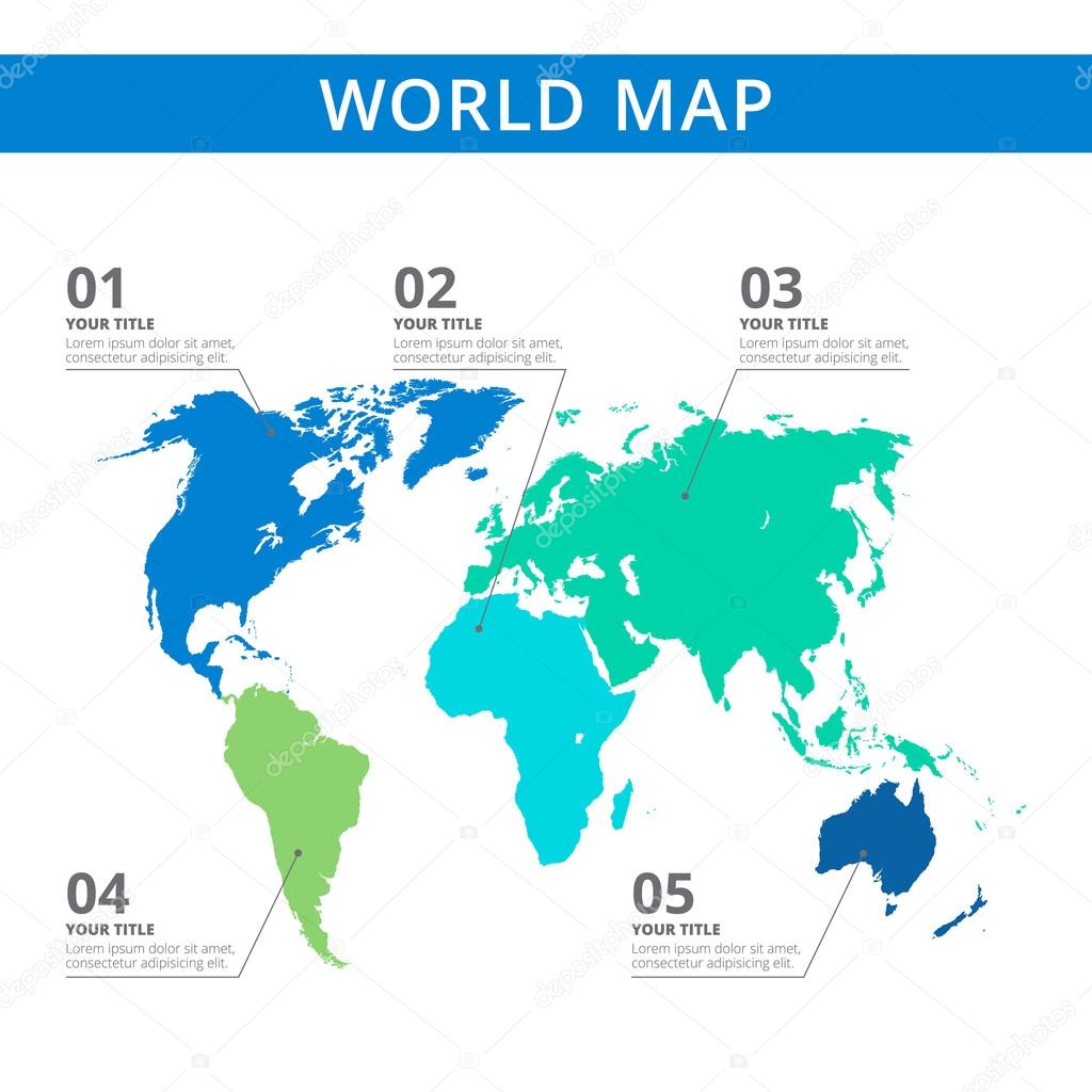 Plantilla de mapa mundial 1 vector, gráfico vectorial © surfsup.vector ...