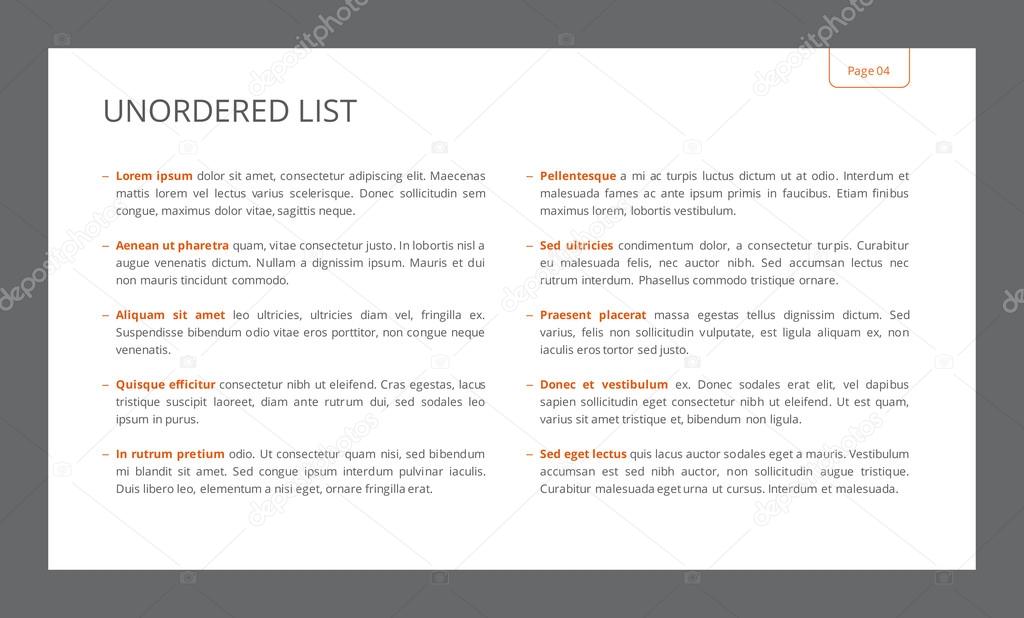 Unordered List Slide Template Stock Vector Image by ©surfsup.vector ...