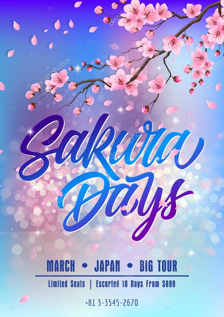Sakura Days Poster Template Stock Vector by ©surfsup.vector.gmail.com ...
