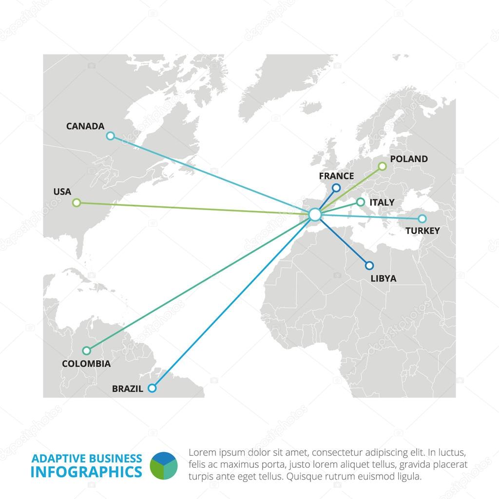 Air Route Map Template 1 Stock Vector by ©surfsup.vector.gmail.com ...