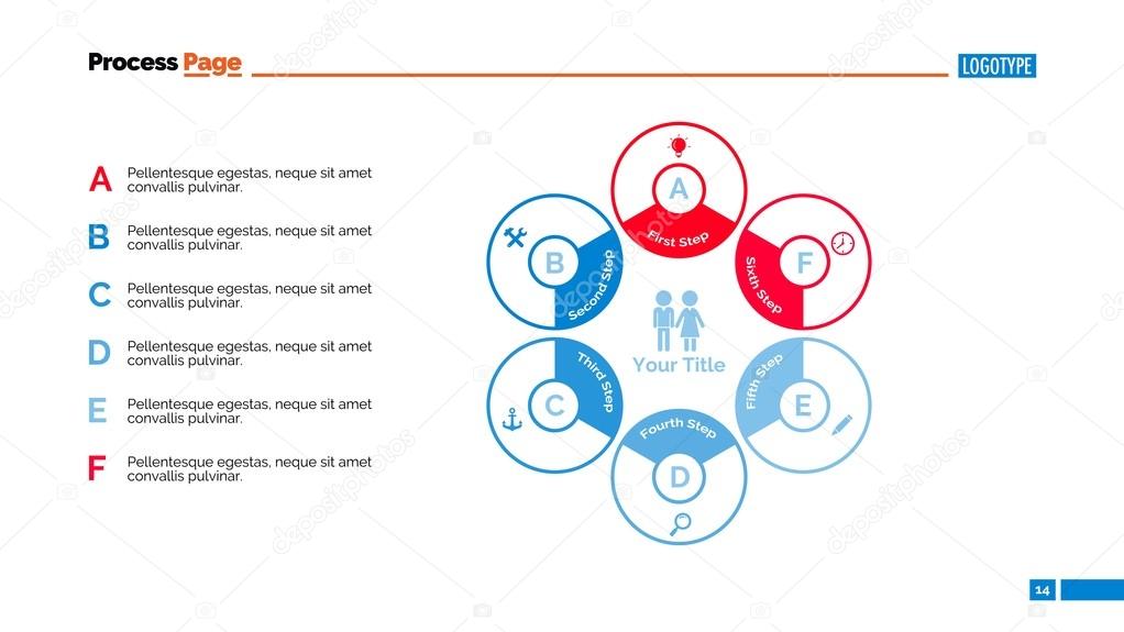 Six Branches Hexagon Diagram Slide Stock Vector by ©surfsup.vector ...