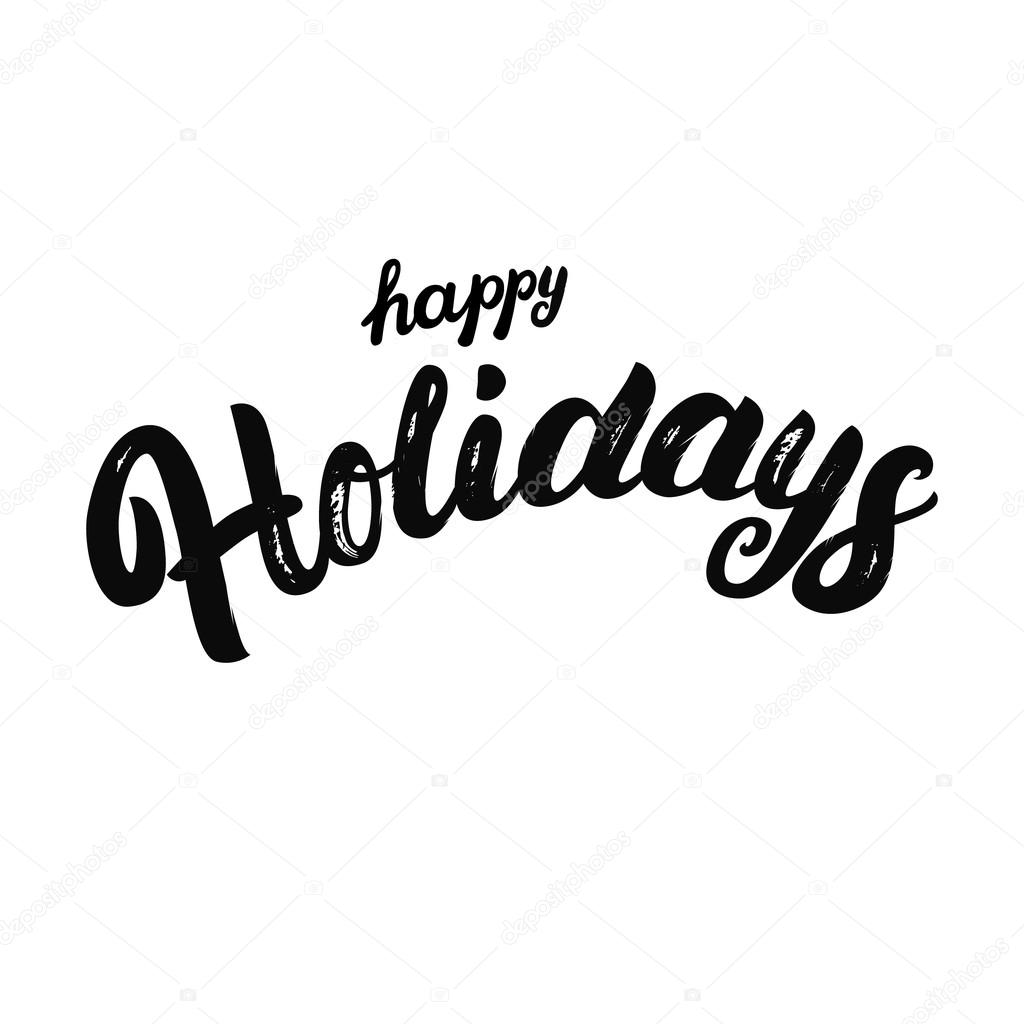 Happy Holidays Black And White Card