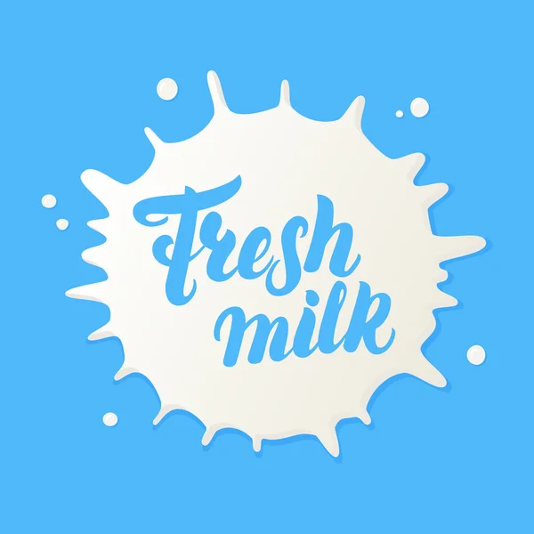 Set of Milk hand written lettering logo, label or badge. Stock Vector ...