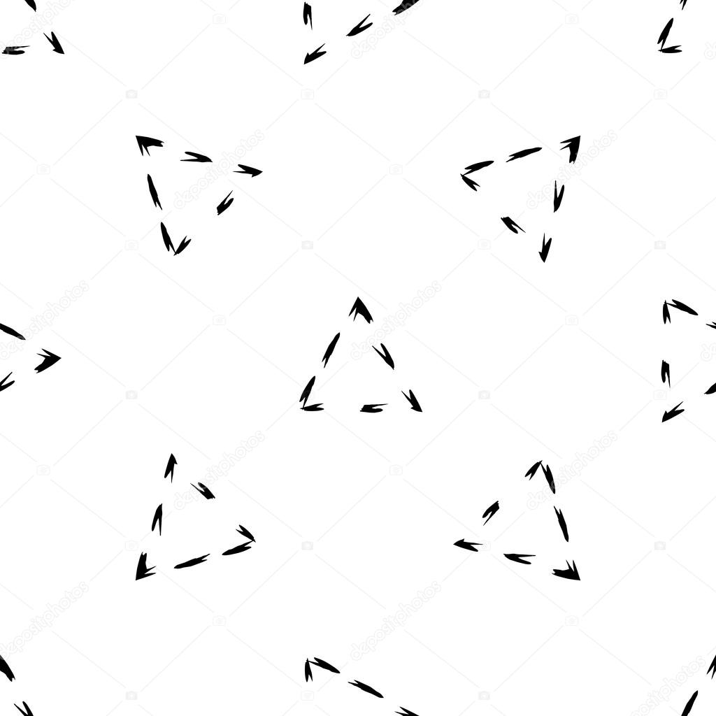 Hand Drawn vector seamless pattern made with ink. Triangles shapes ...