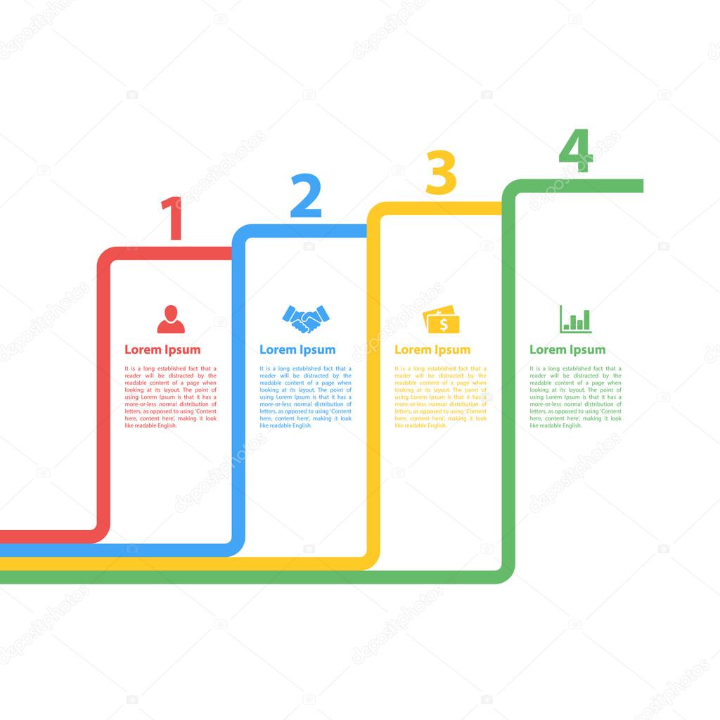 Four steps sequence infographic layout concept vector illustration ...