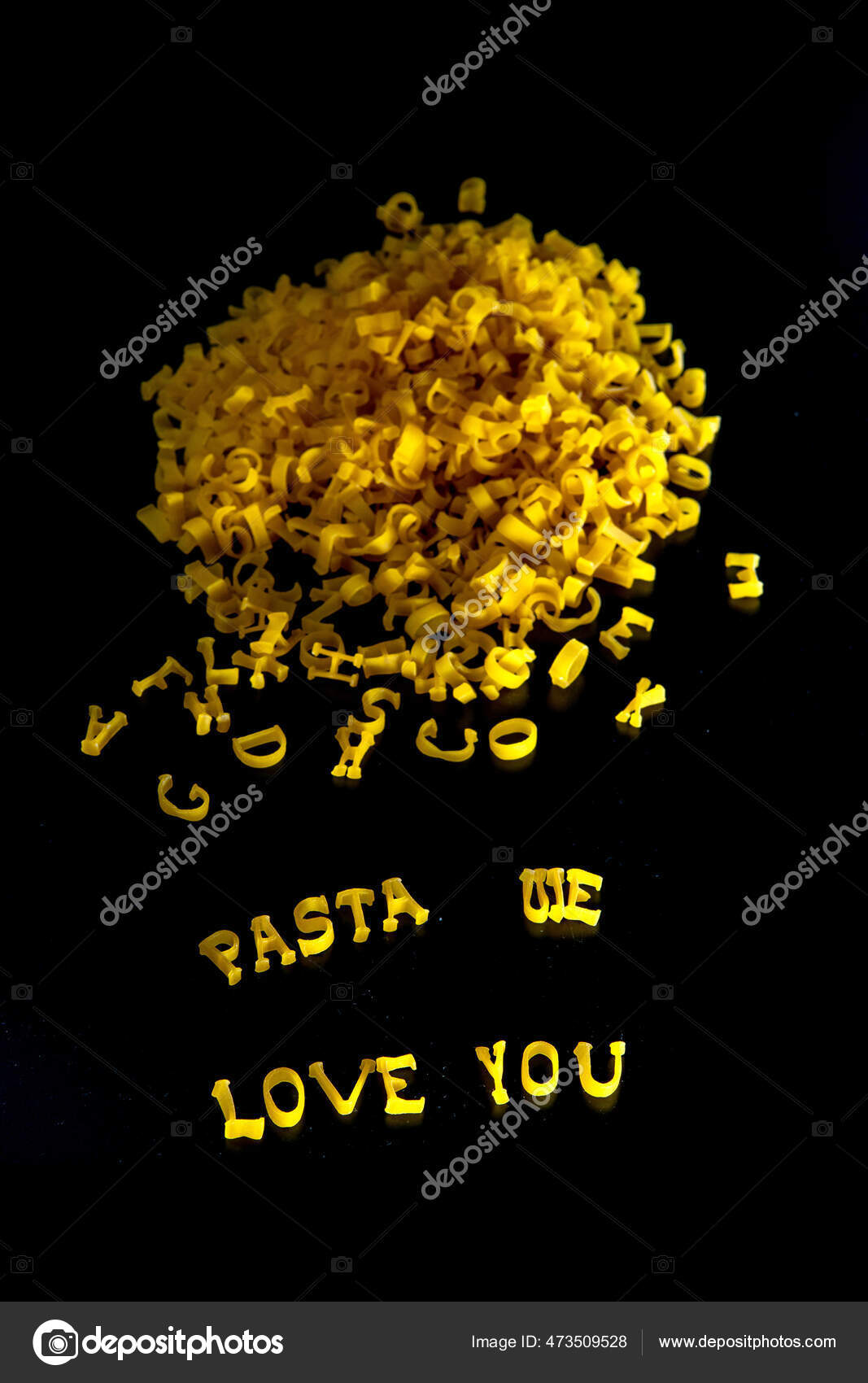 Pasta Love You Sign Formed Italian Letter Shaped Pasta Product — Stock ...
